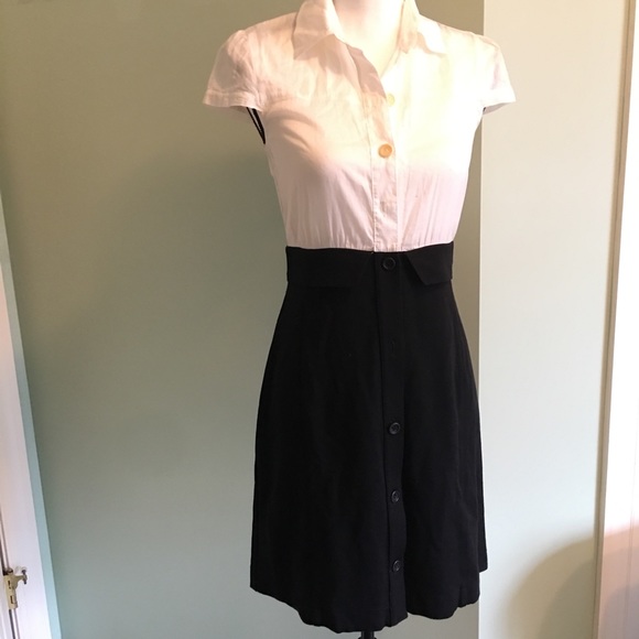 Theory | Dresses | Theory Colorblock Black White Shirt Shift Dress ...